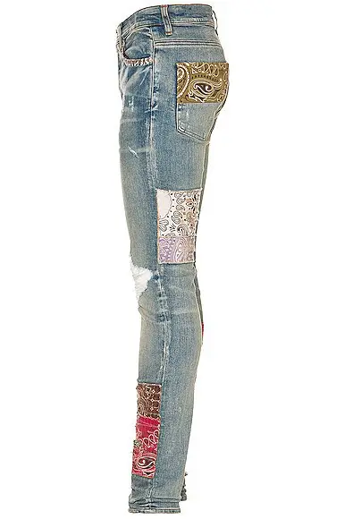 Amiri Bandana Art Patch Jean In Blue