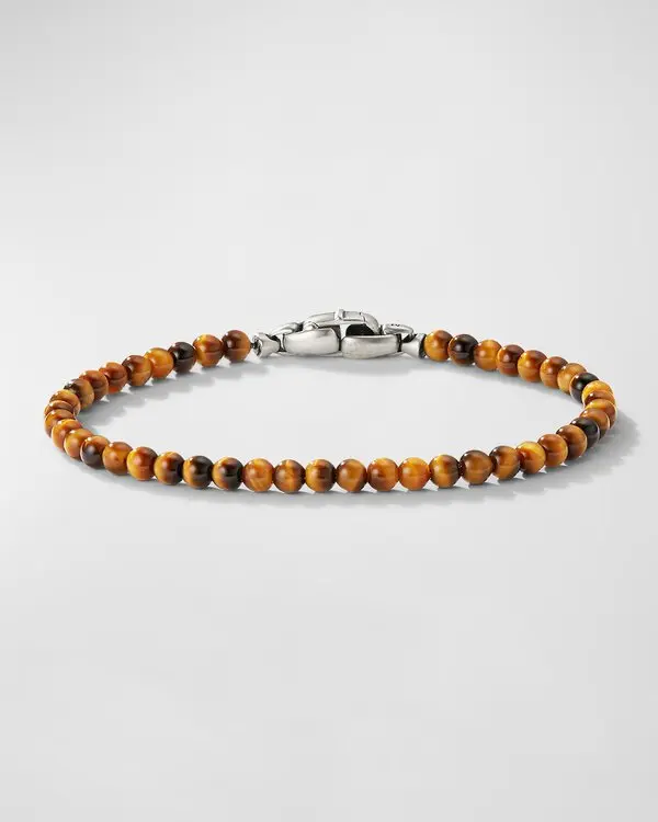 David Yurman 4mm Spiritual Bead Bracelet - Tigers Eye