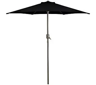 NORTHLIGHT 7.5' Market Umbrella With Hand Crank Black - One-color