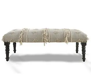 OX BAY TRADING CO. Ox Bay Intricate Embroidered Indoor Bench - One-color