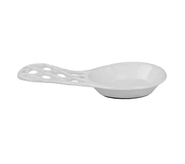 HOME BASICS Lattice Collection White Cast Ironspoon Rest