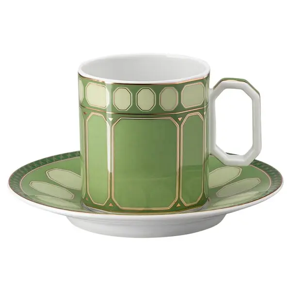 SWAROVSKI Signum Coffee Cup With Saucer - Green