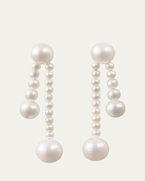 Sophie Bille Brahe Ruban De Perle Short Drop Earrings - Gold