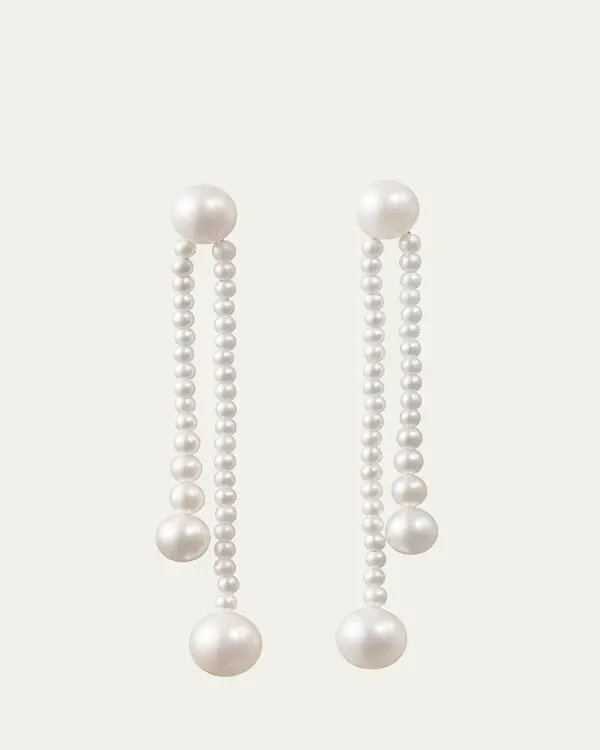 Sophie Bille Brahe Grand Ruban De Perle 2-strand Drop Earrings - Gold