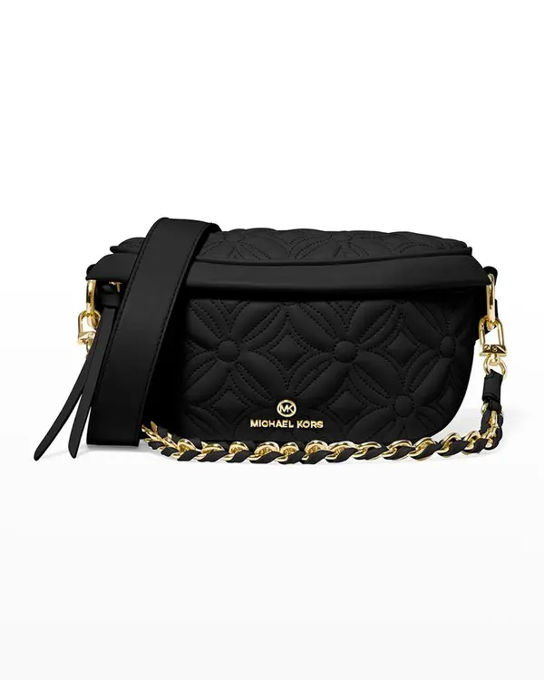 MICHAEL KORS ブラック ブルゾン XS Bradshaw Extra-Small Signature Logo Camera Crossbody