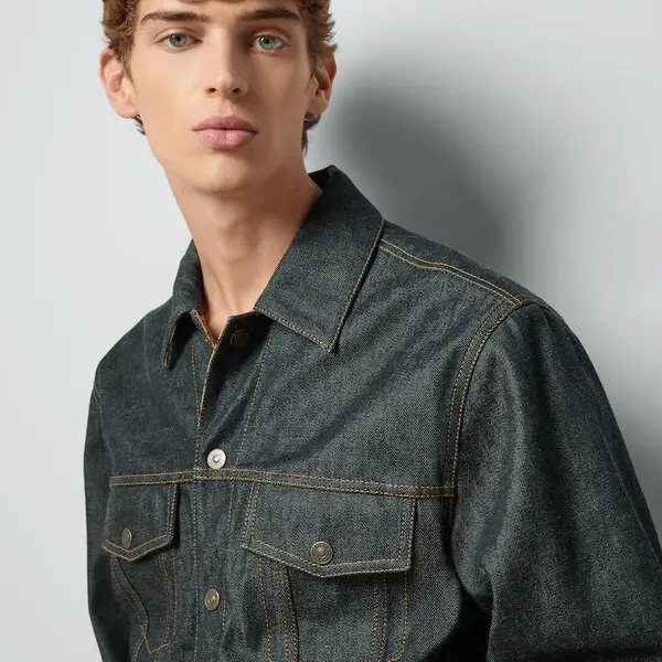 Gucci Gg Reversible Denim Jacket - Blue | Editorialist