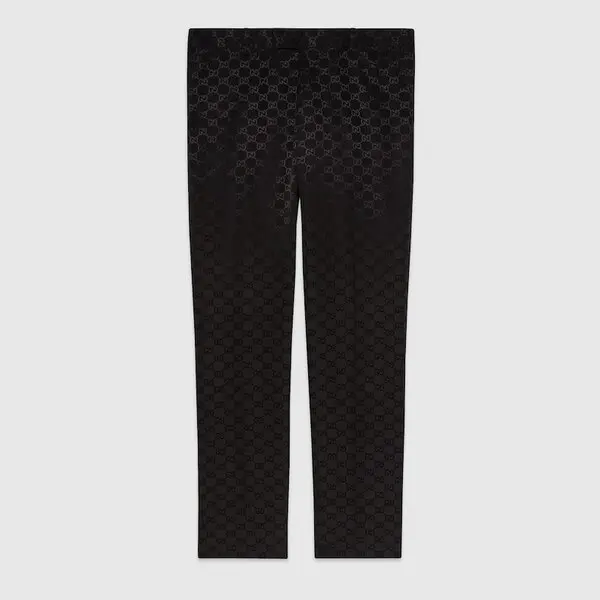 Gucci Gg Cotton Viscose Formal Pant - Black