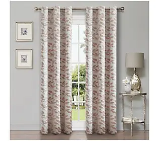 SUPERIOR Bohemian Leaves Blackout 2-piece Curtain Set, 42x84 - One-color