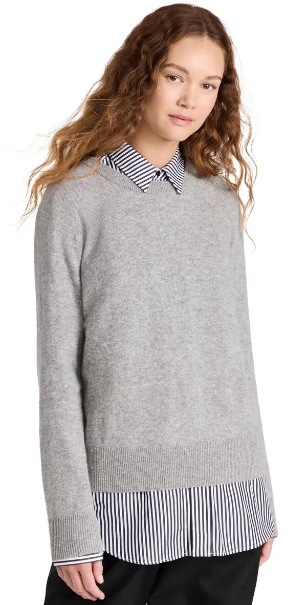 WHITE & WARREN Cashmere Long Sleeve Sweatshirt