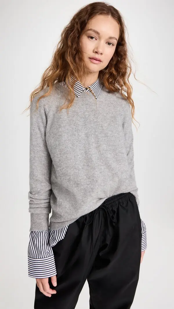 WHITE & WARREN Cashmere Long Sleeve Sweatshirt