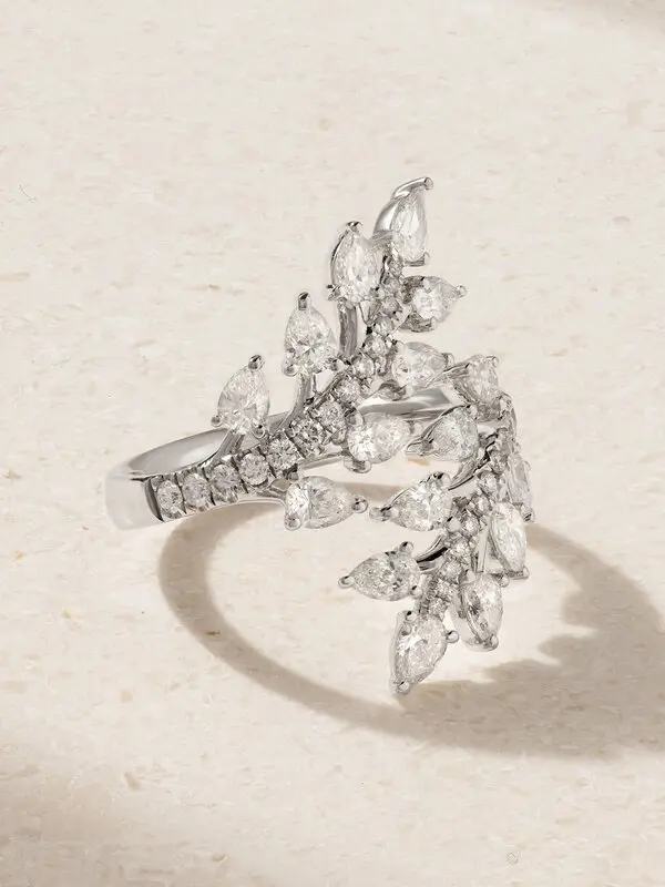 ANITA KO Jasmine 18-karat Diamond Ring - Silver