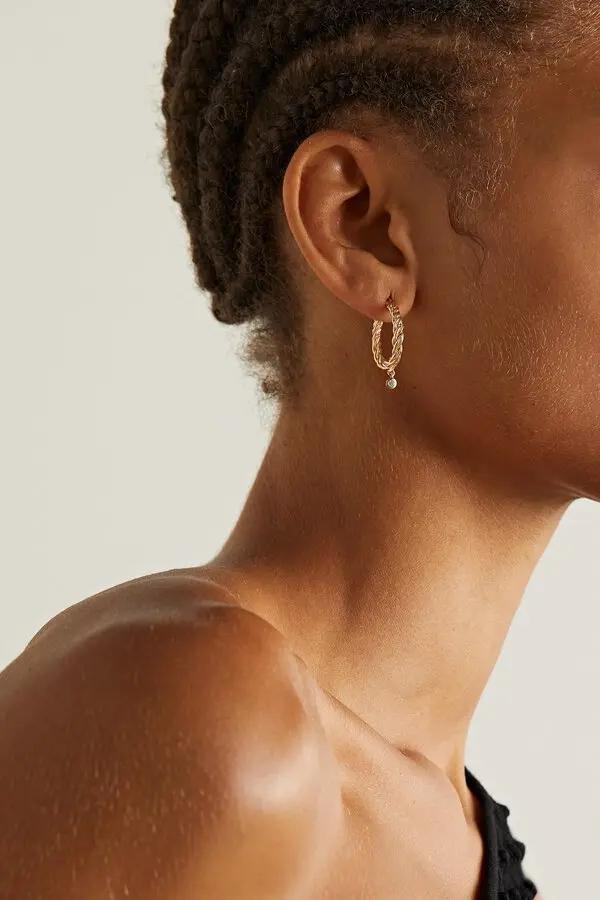 Pascale Monvoisin Noa 9-karat Diamond Hoop Earring