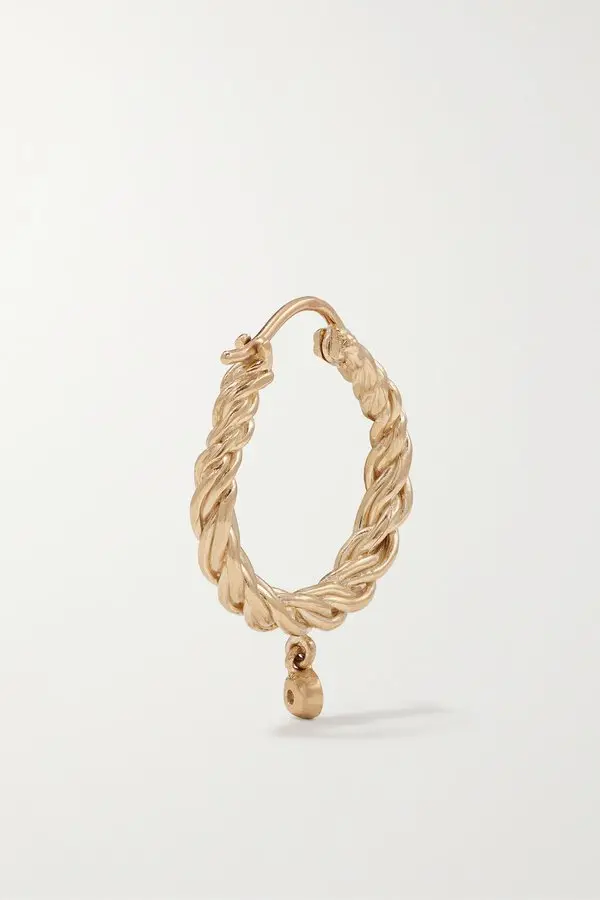 Pascale Monvoisin Noa 9-karat Diamond Hoop Earring