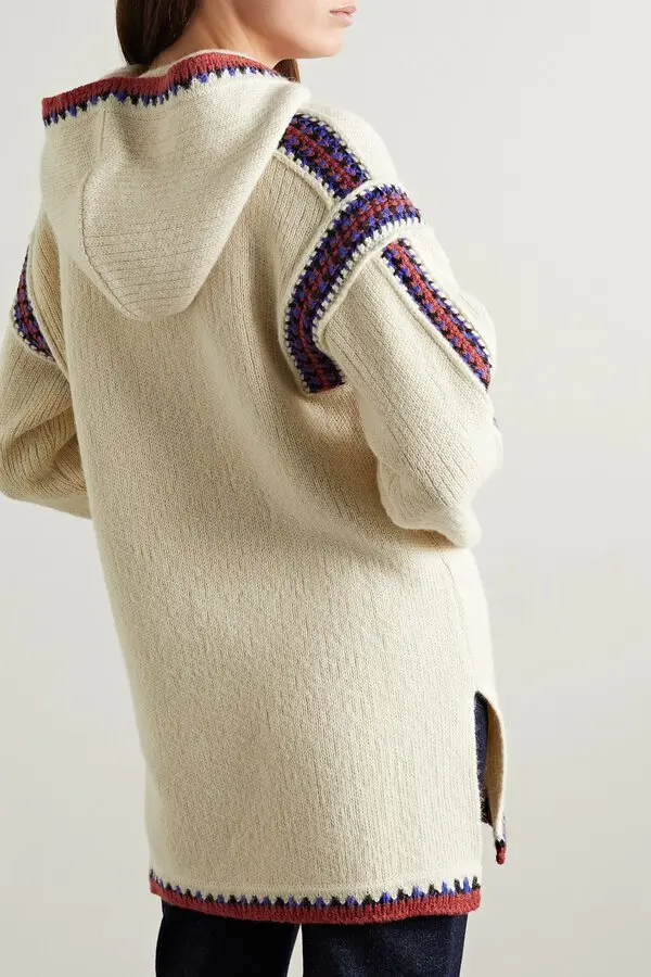 Etro Klara Hooded Embroidered Wool-blend Sweater