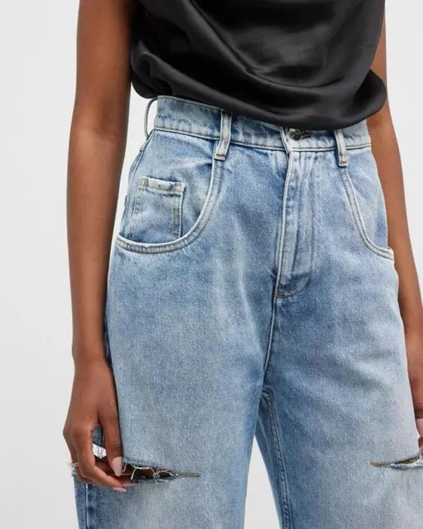 MAISON MARGIELA Slash-sides Wide-leg Pants - Denim