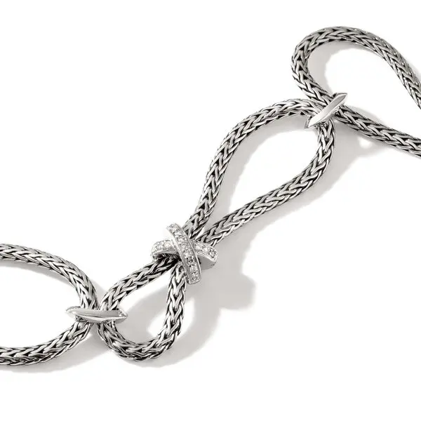 John Hardy Soft Chain Link Bracelet Diamonds