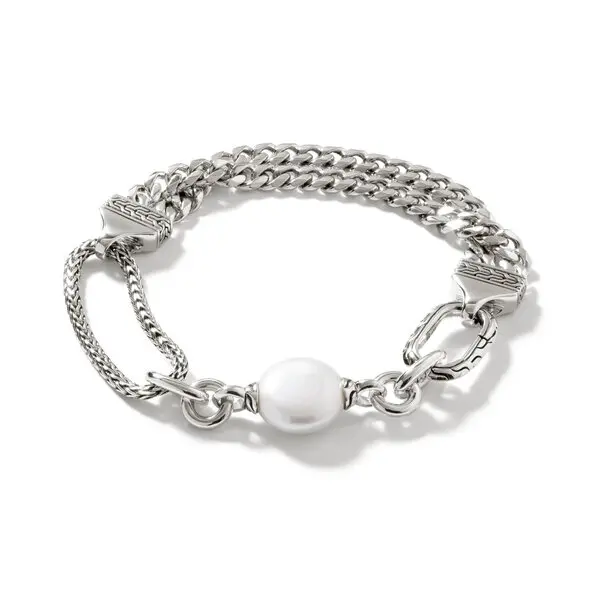 John Hardy Pearl Chain Link Bracelet - Sterling Silver