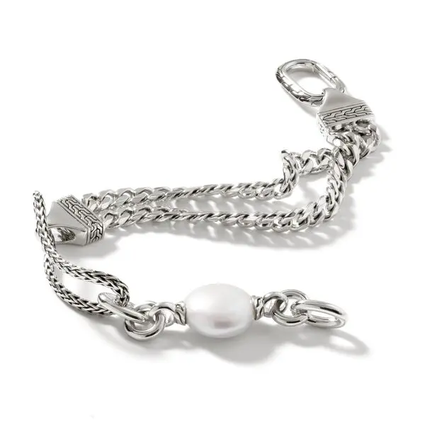John Hardy Pearl Chain Link Bracelet