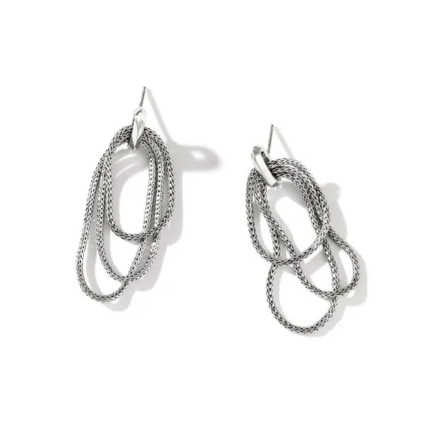 John Hardy Soft Chain Drop Earrings - Sterling Silver