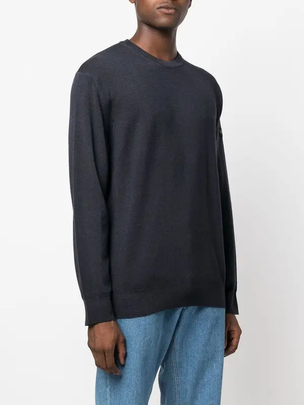 Paul & Shark Round-neck Virgin-wool Jumper - Blue