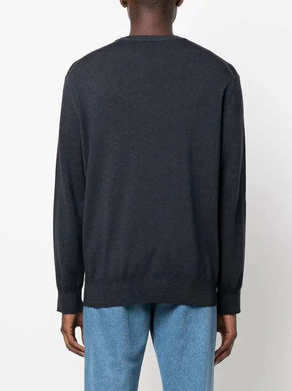 Paul & Shark Round-neck Virgin-wool Jumper - Blue