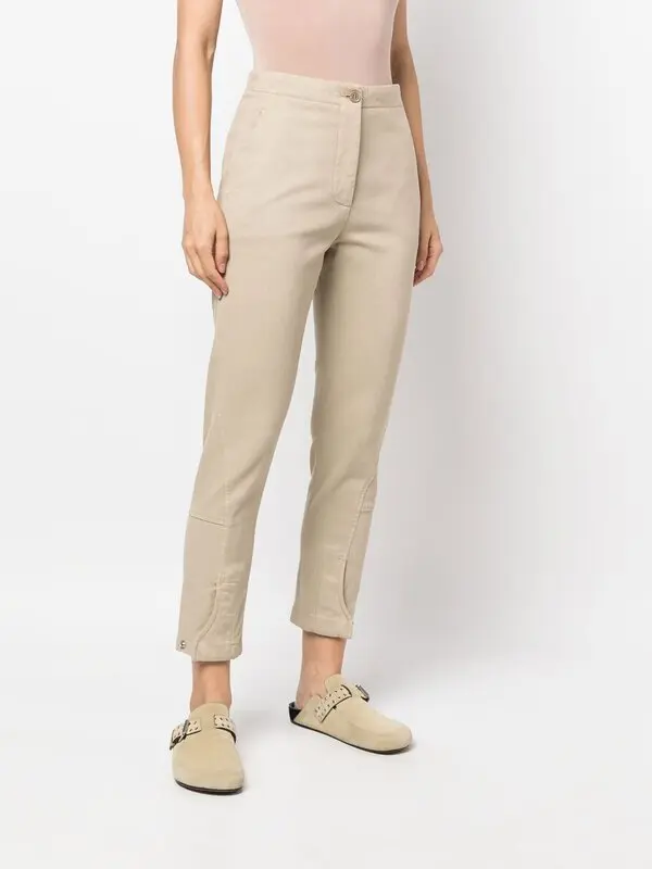 Aspesi High-waisted Wool Trousers - Neutrals