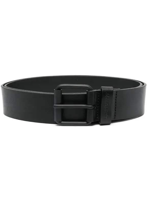 Carhartt Work In Progress Logo Buckle Leather Belt - Black