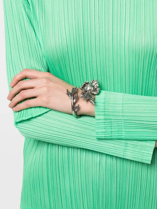 Alberta Ferretti Asymmetric Flower Cuff Bracelet