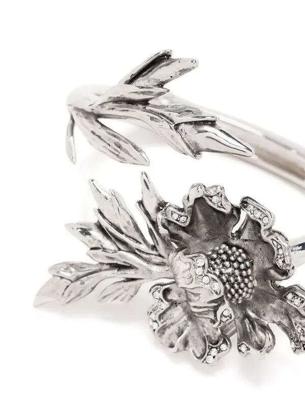 Alberta Ferretti Asymmetric Flower Cuff Bracelet