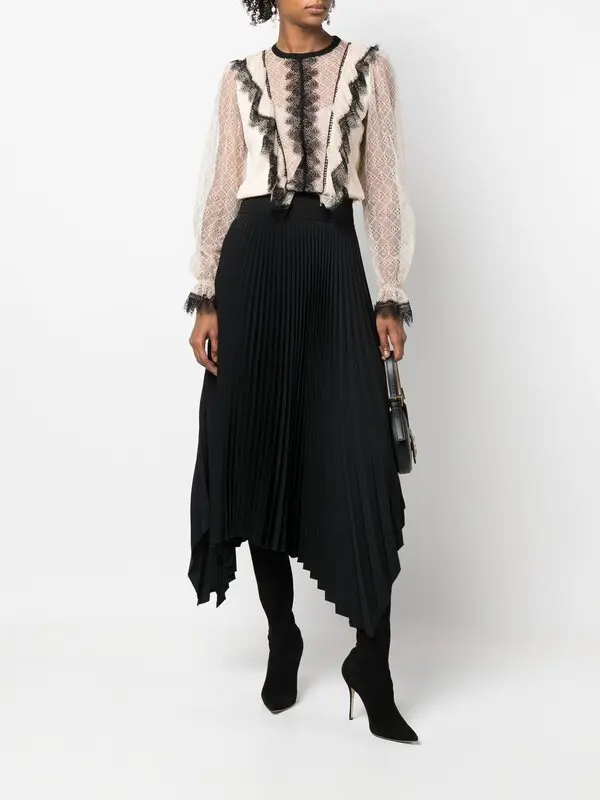 Alberta Ferretti Lace Detail Long Sleeve Blouse