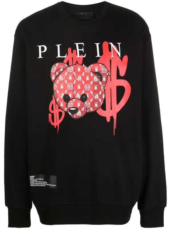 Philipp Plein Teddy-print Cotton Sweatshirt