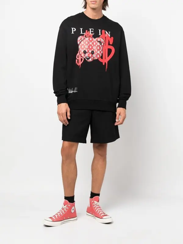 Philipp Plein Teddy-print Cotton Sweatshirt