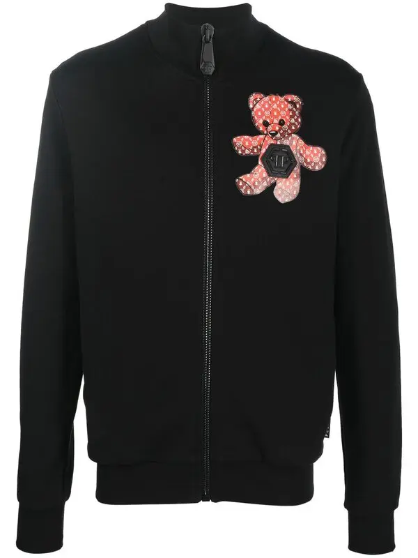 Philipp Plein Teddy Bear Zip-up Sweatshirt