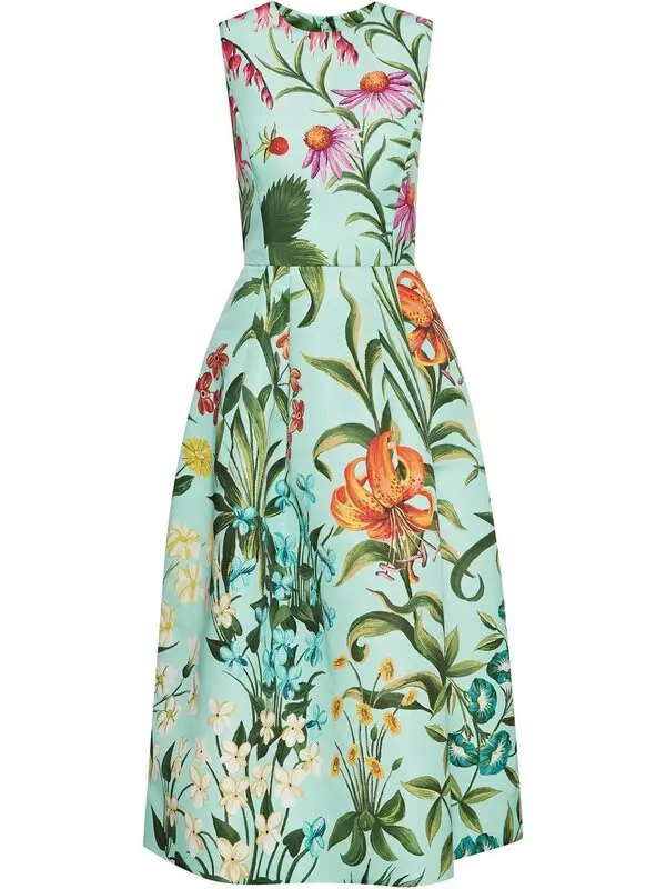 knee length dresses for ladies Oscar Midi Dress Green main image 0