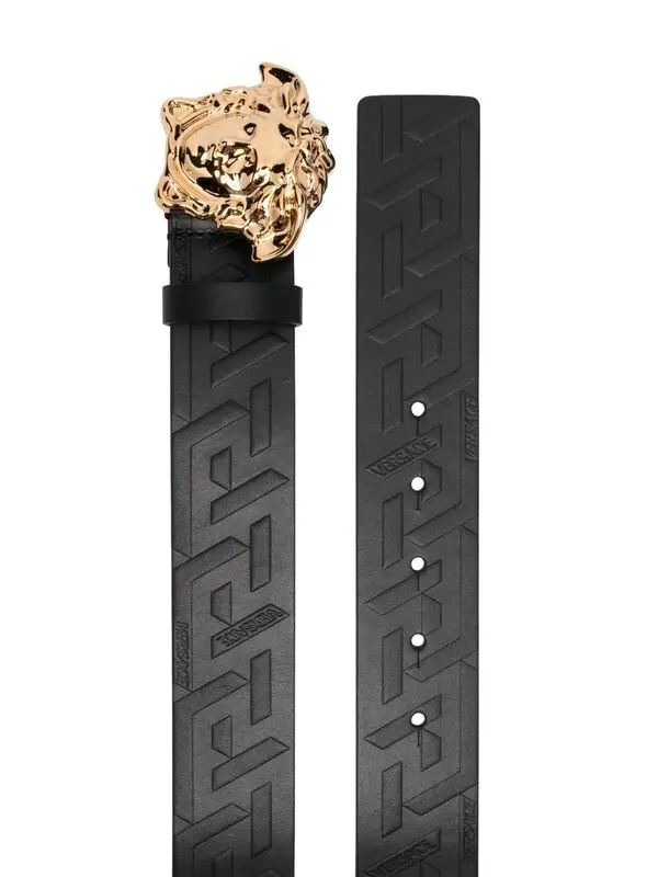 Versace La Medusa Greca Leather Belt