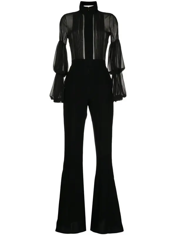 SAIID KOBEISY Draped-sleeve Jumpsuit - Black