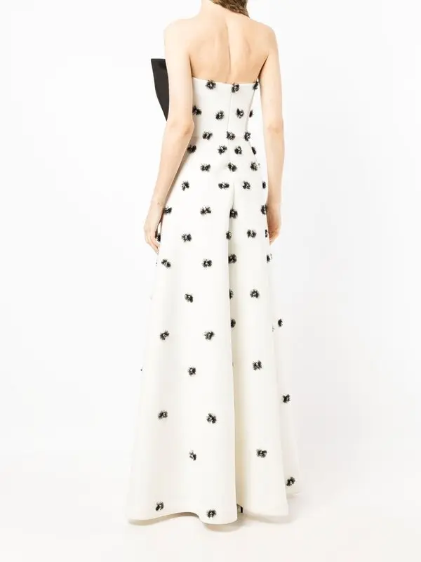 SAIID KOBEISY Beaded Strapless Evening Dress