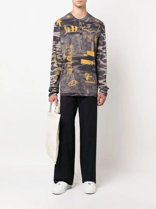DIESEL® Graphic-print Buttoned T-shirt