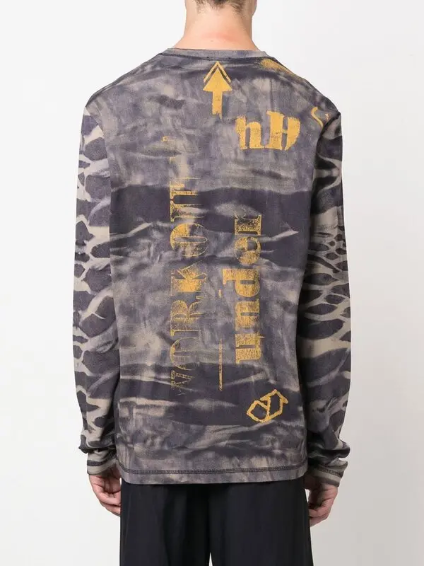 DIESEL® Graphic-print Buttoned T-shirt
