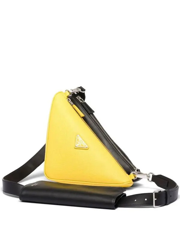 Prada Triangle Double Messenger Bag - Yellow