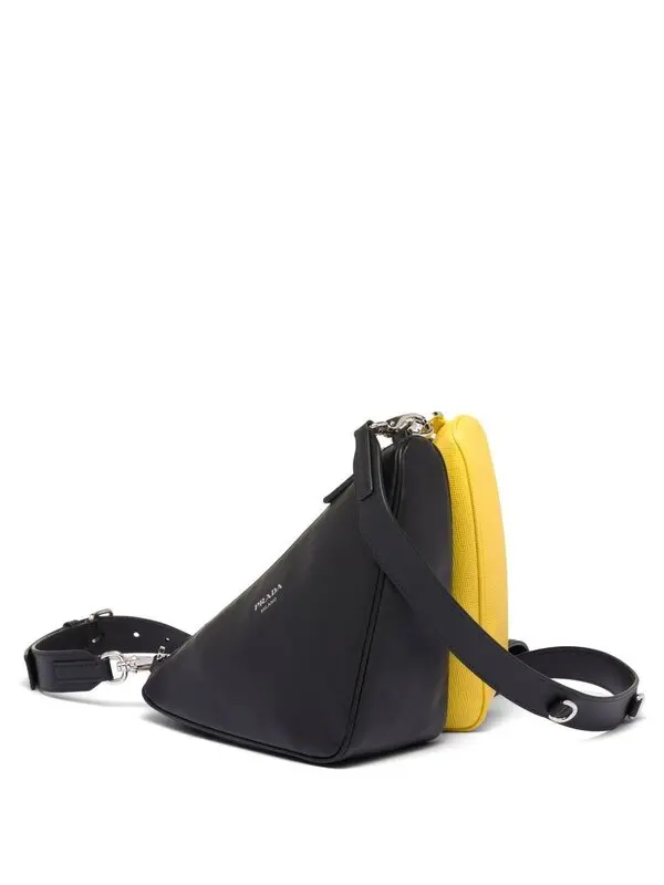 PRADA イエロー メッセンジャーバッグ Prada Triangle Double Messenger Bag - Yellow | Editorialist