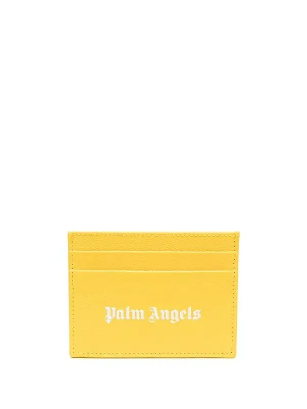 Palm Angels Gothic Logo-print Cardholder - Yellow