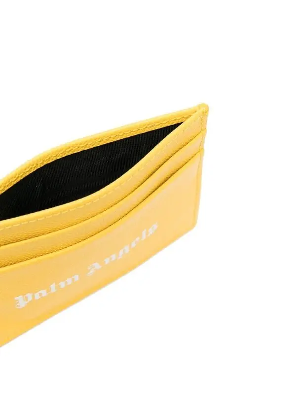 Palm Angels Gothic Logo-print Cardholder - Yellow