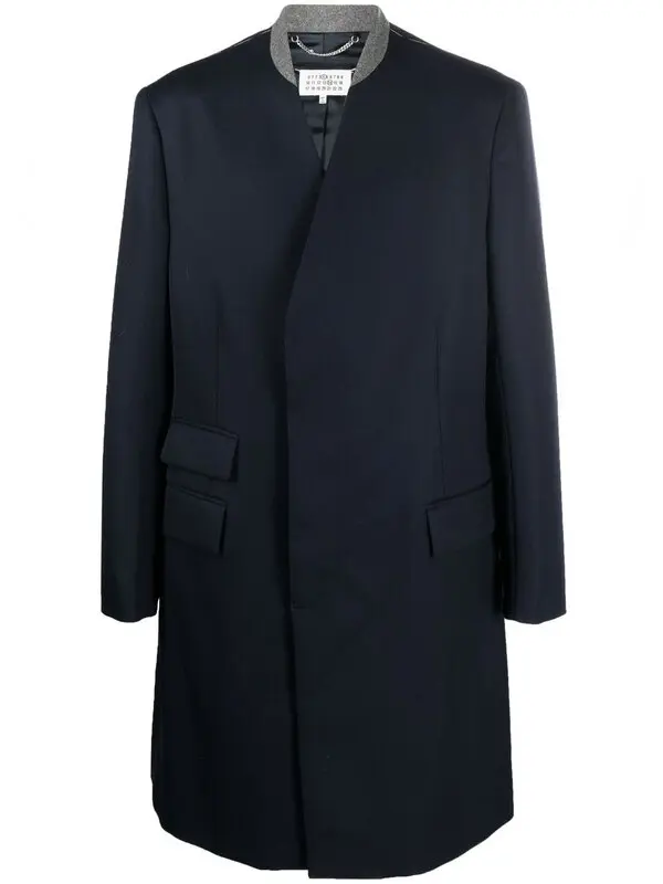 MAISON MARGIELA Cavalry Single-breasted Wool Coat - Blue