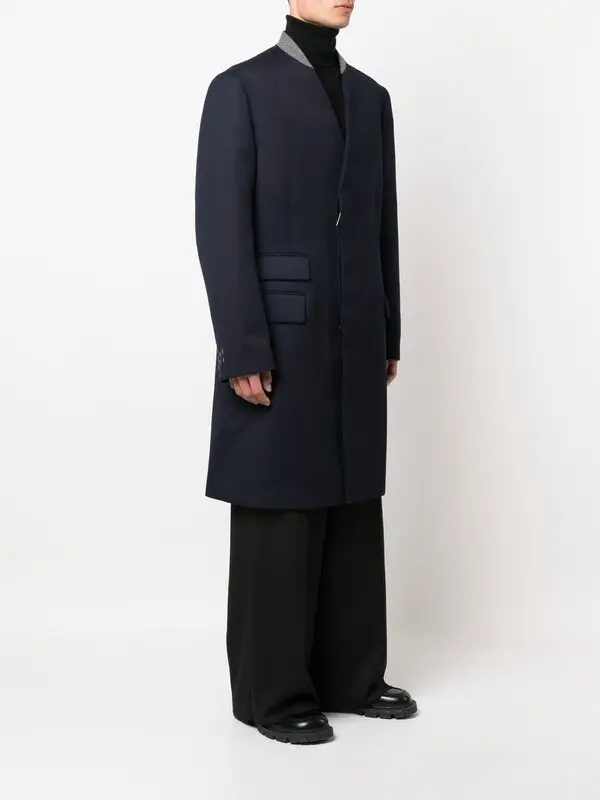 MAISON MARGIELA Cavalry Single-breasted Wool Coat - Blue