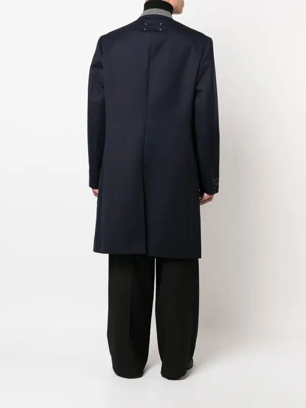 MAISON MARGIELA Cavalry Single-breasted Wool Coat - Blue