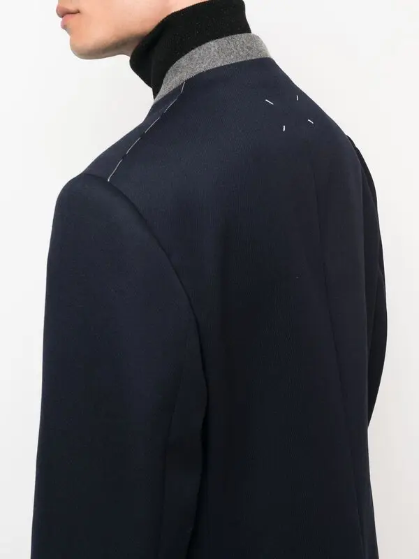 MAISON MARGIELA Cavalry Single-breasted Wool Coat - Blue