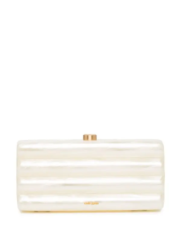 Cult Gaia Enid Pearlescent Clutch - Neutrals