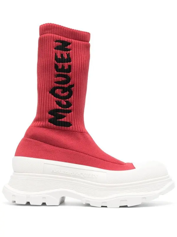 Alexander McQueen Tread Sock Sneakers - Red