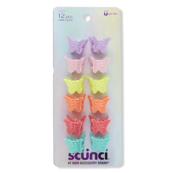 SCUNCI Butterfly Mini Claw Clips 12-pack - One-color